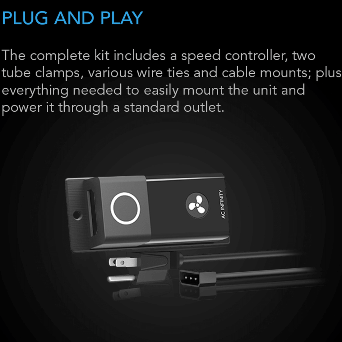 AC Infinity S12 Exhaust Fan with Speed Controller