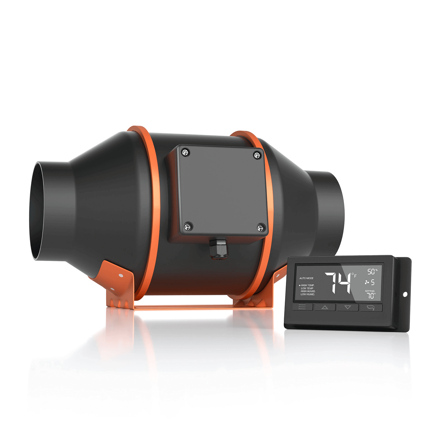 Spider Farmer 4" Inline Duct Fan with Temperature and Humidity Control