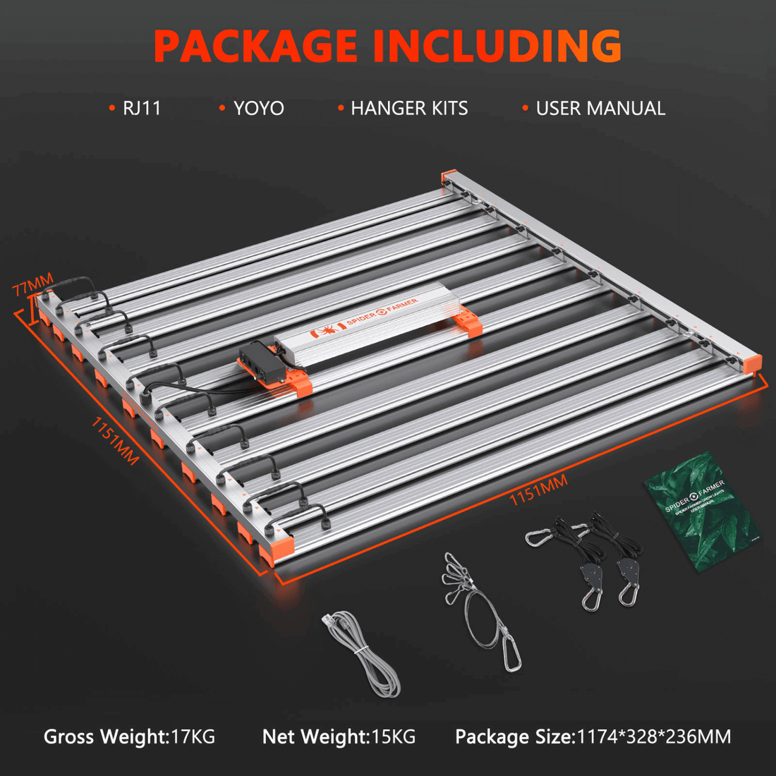 Spider Farmer G1000W LED Grow Light | Max Efficiency