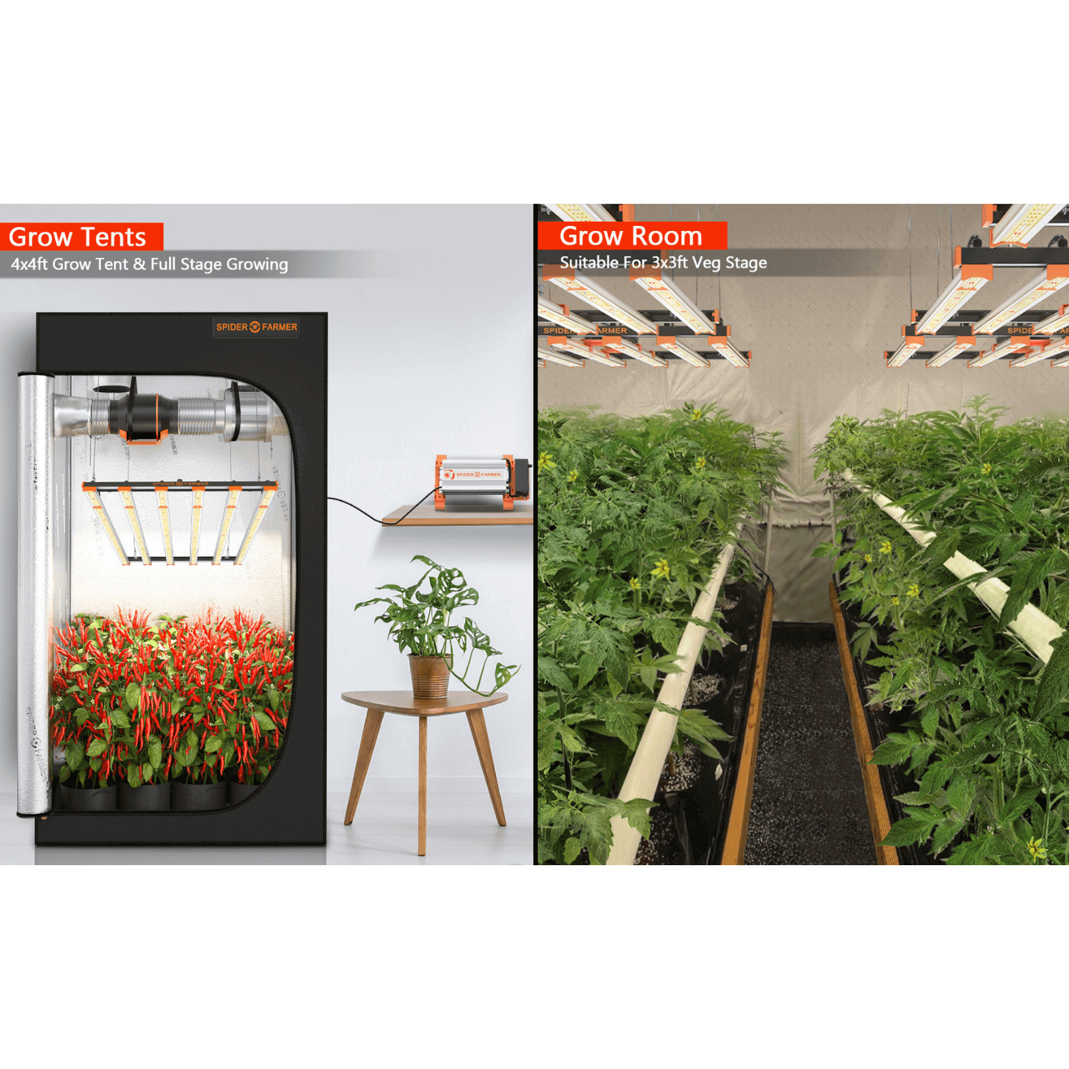 Spider Farmer SE5000 480W Dimmable Full Spectrum LED Grow Light