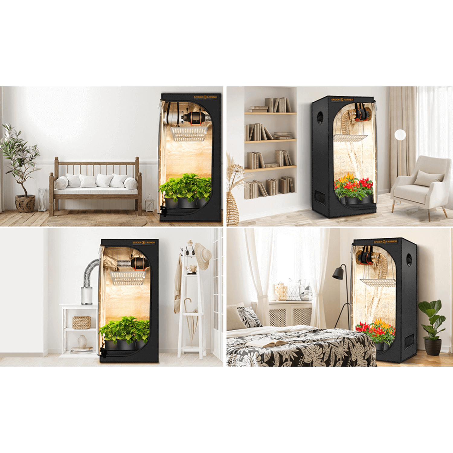 Spider Farmer Ventilation Kit 6" Inline Duct Fan and Carbon Filter Com ...